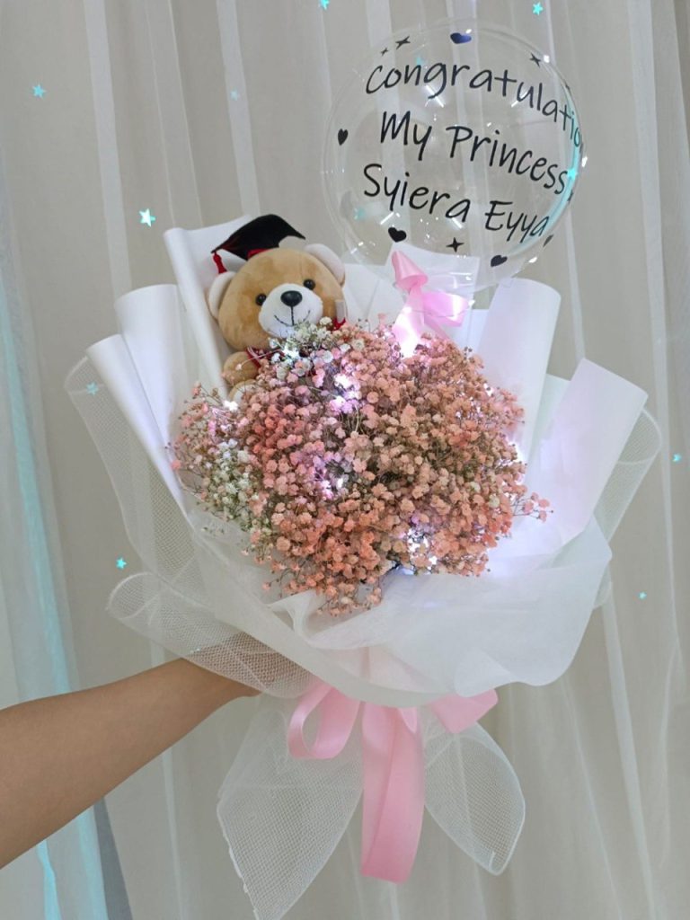 Venna Pink Graduation Bouquet | Best Graduation Flowers in Kajang